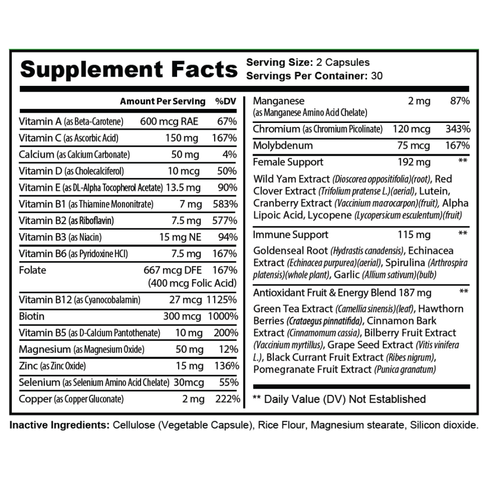 Women's Daily Multivitamin Supplement , Femina 360 - 60 Capsules